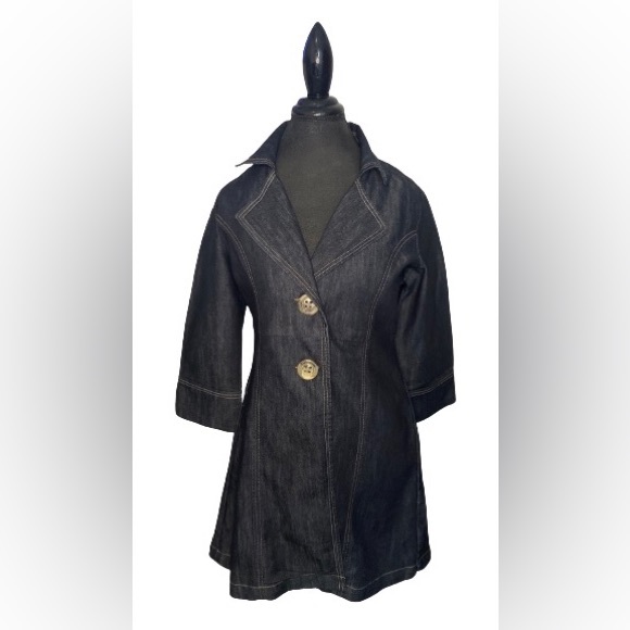 Baccini | Jackets & Coats | Baccini Dark Denim Trench Coat | Poshmark